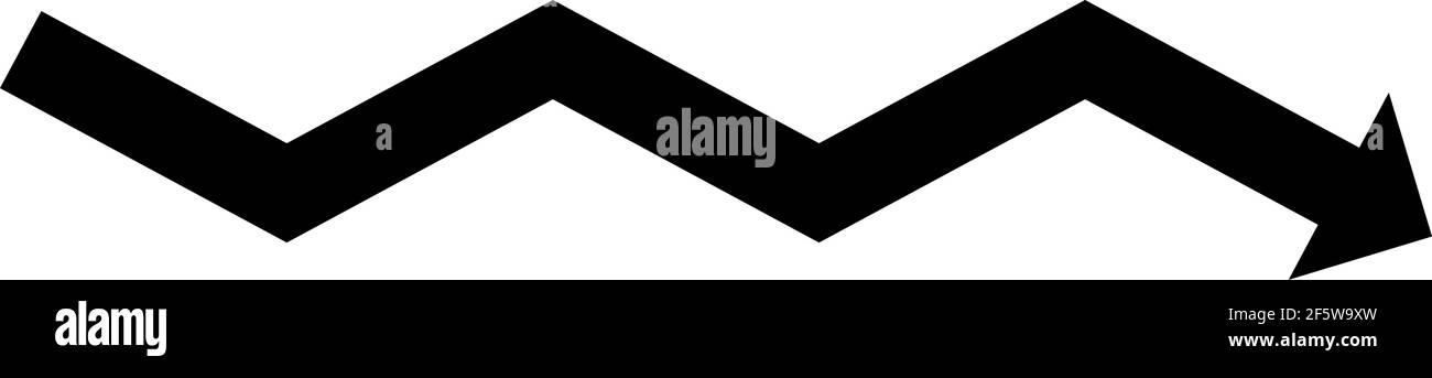 Fluctuating arrow, curvy, zig-zag, criss-cross arrow shape element ...