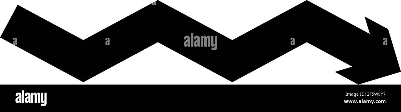 Fluctuating arrow, curvy, zig-zag, criss-cross arrow shape element ...