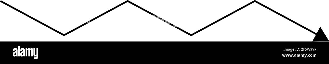 Fluctuating arrow, curvy, zig-zag, criss-cross arrow shape element ...