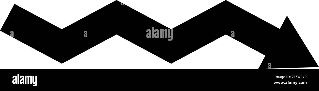 Fluctuating arrow, curvy, zig-zag, criss-cross arrow shape element ...