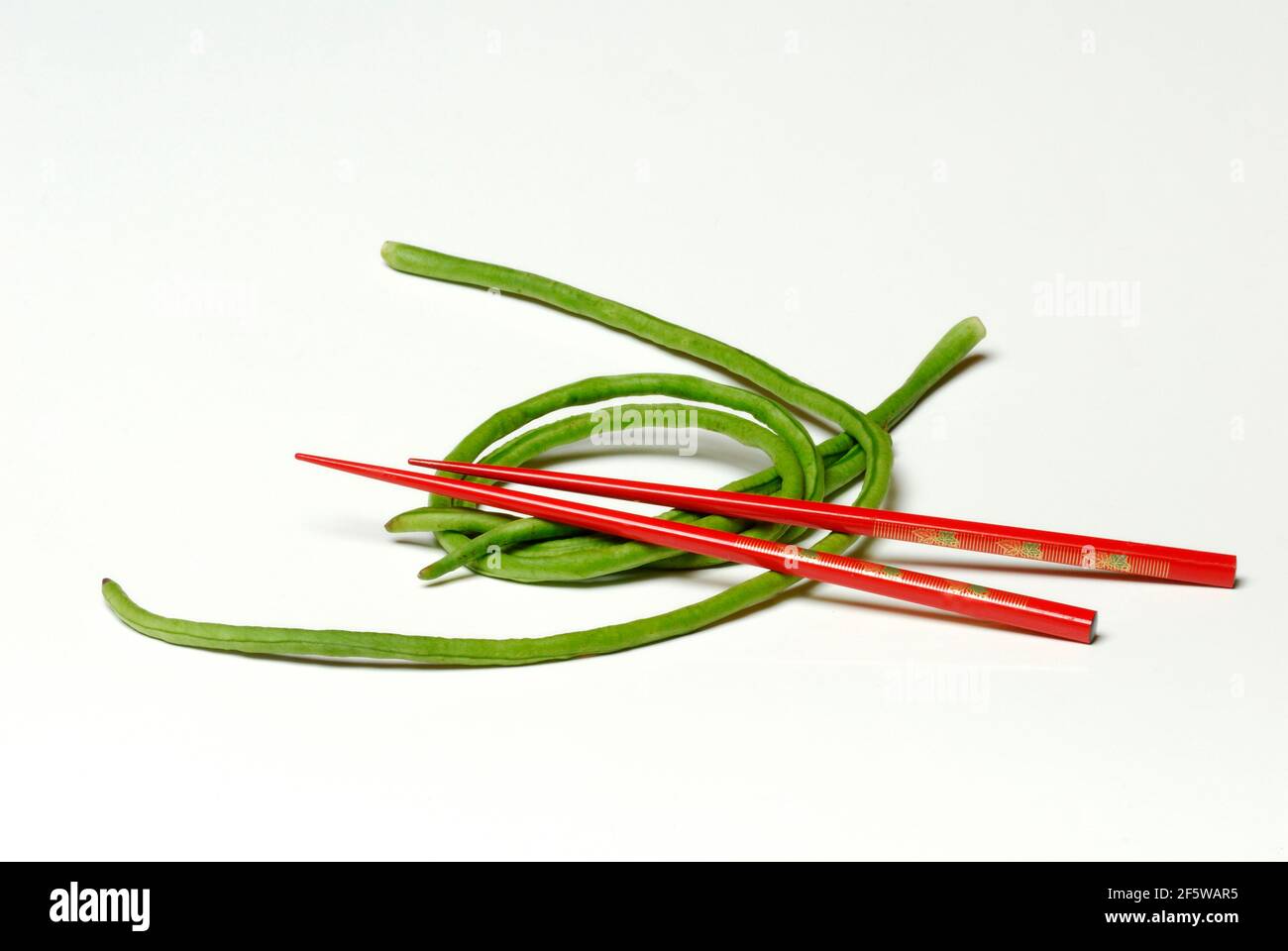 Cowpeas (Vigna unguiculata) bean, beans, Thai beans, chopsticks ...