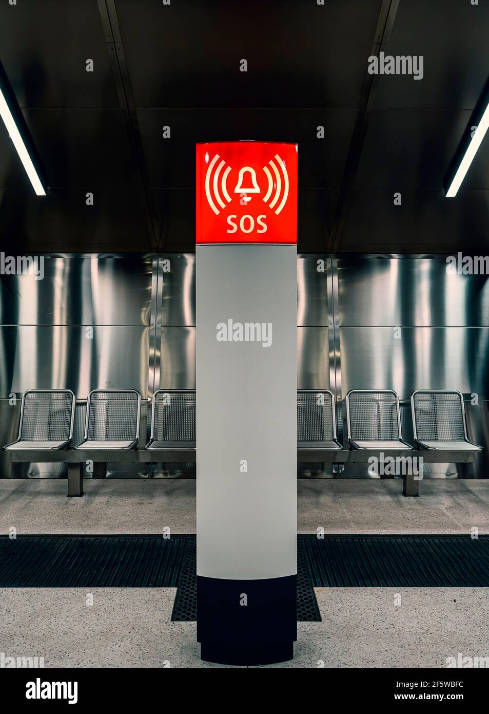 Emergency call box on the platform, Berlin, Germany Stock Photo - Alamy