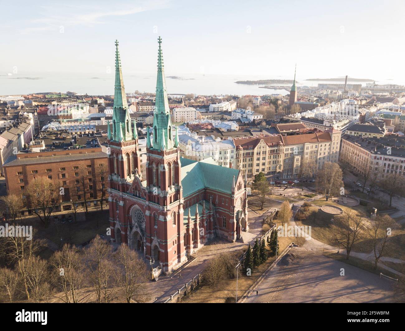 Aerial view to the southern neighborhoods in Helsinki, Finland Stock ...