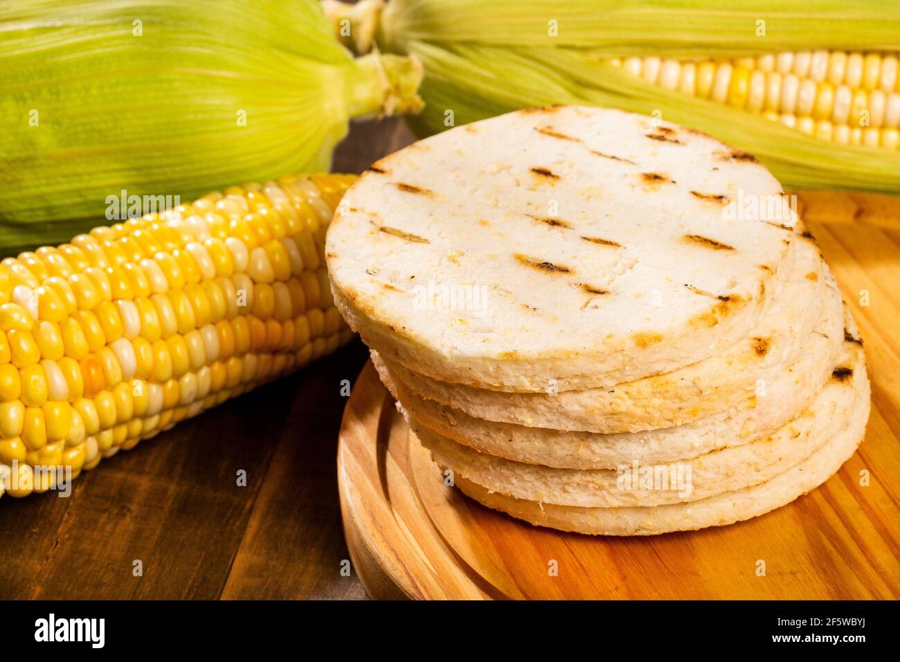 Corn Arepa, Colombian tradition - Colombian Breakfast Stock Photo - Alamy