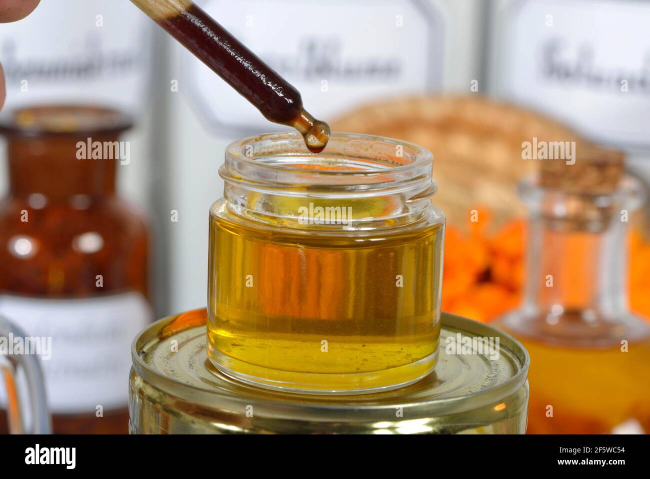 Production Calendula ointment (Calendula officinalis), calendula ...