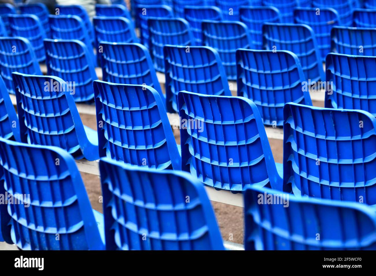 Blue seats of the outdoor concert hall Stock Photo - Alamy