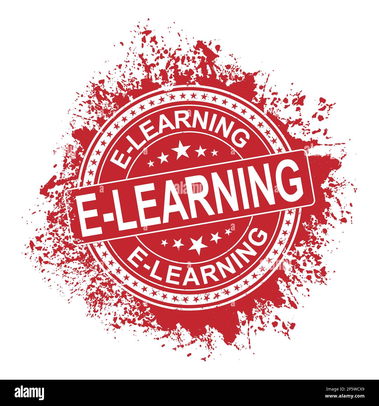 e-learning. stamp. red round grunge vintage e-learning sign Stock Photo ...