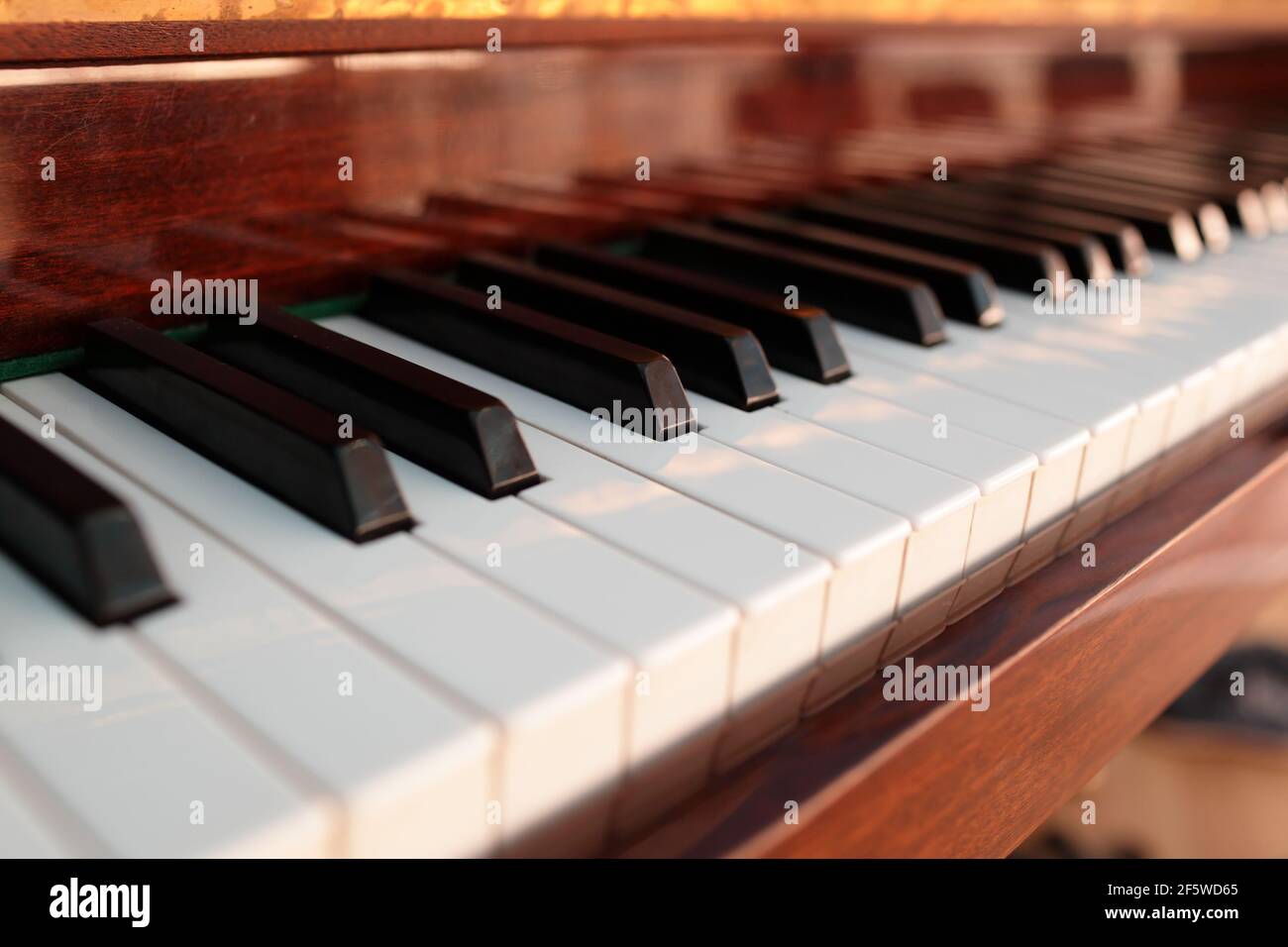 View of the old classical piano keyboard Stock Photo - Alamy