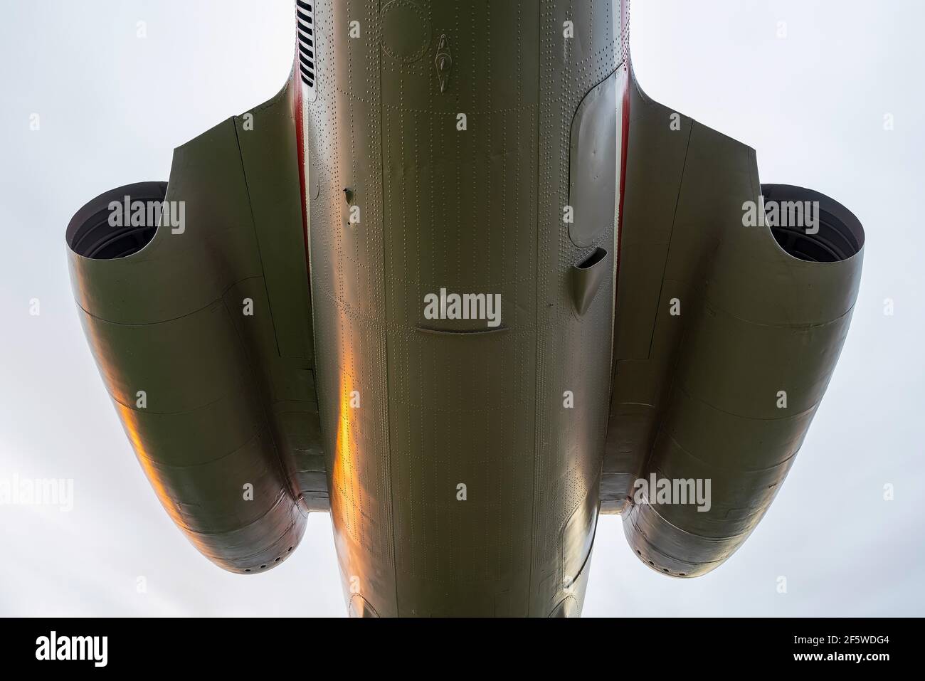 Jet engines of a Tupolev 134, Soviet passenger aircraft, Magdeburg ...