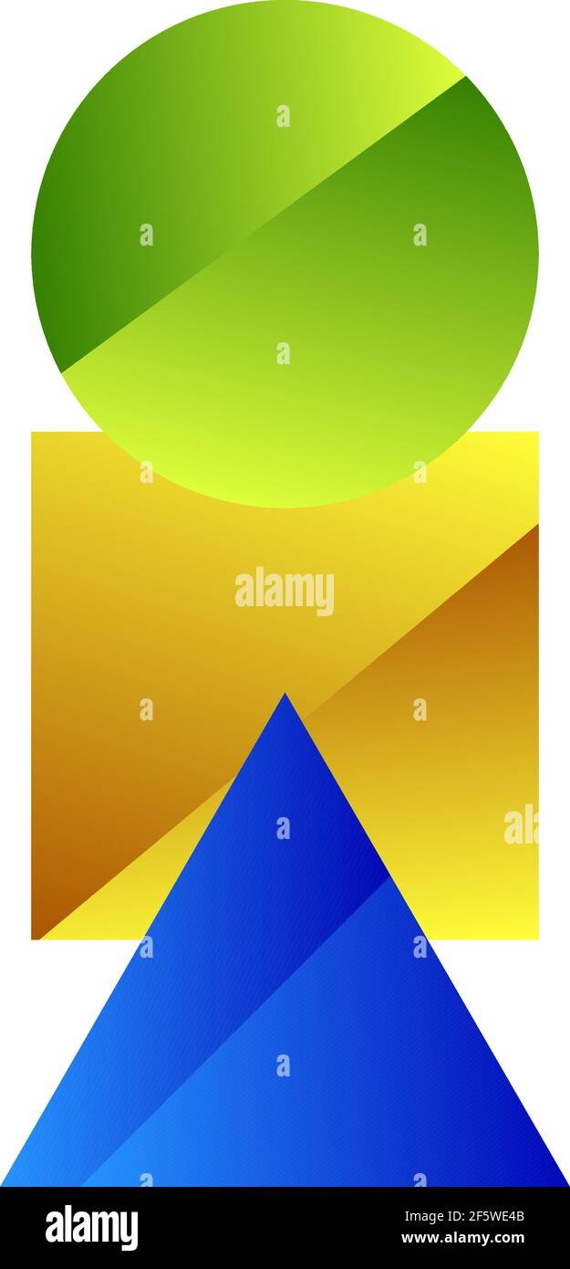 Basic shapes logo element. Triangle, square, circle logo, icon — Stock ...