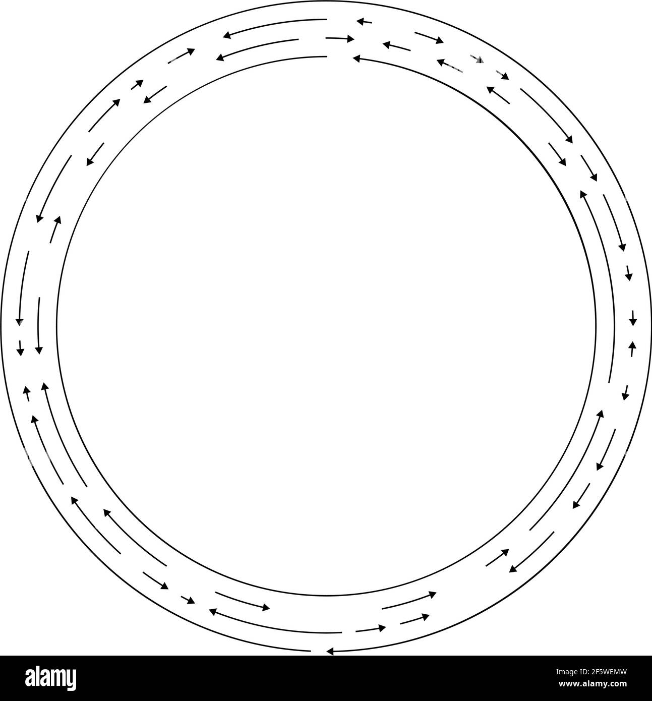 Circular, concentric arrows in opposite direction — Stock vector ...