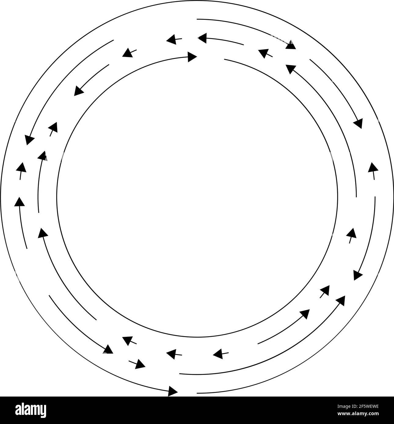 Circular, concentric arrows in opposite direction — Stock vector ...