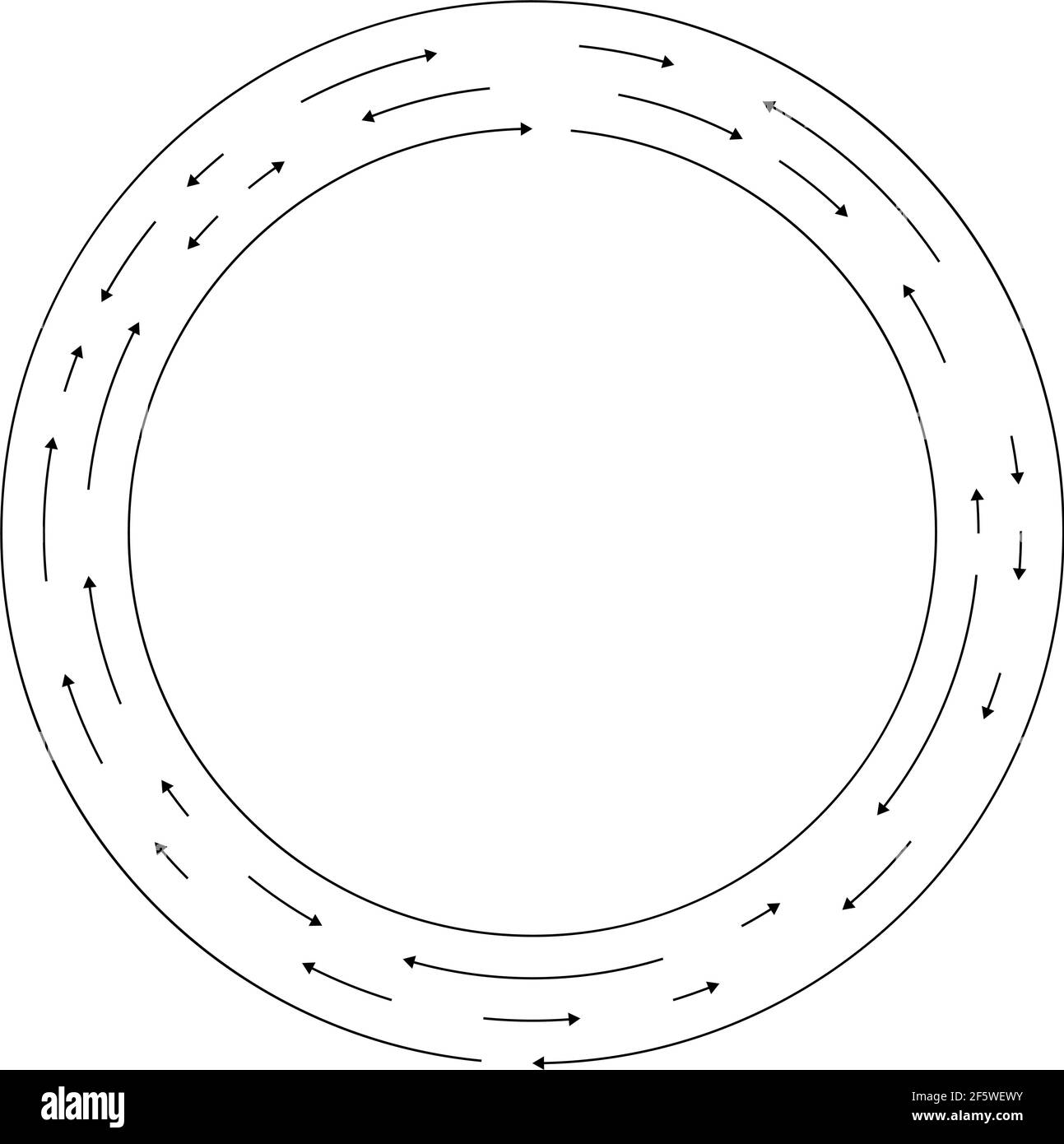 Circular, concentric arrows in opposite direction — Stock vector ...