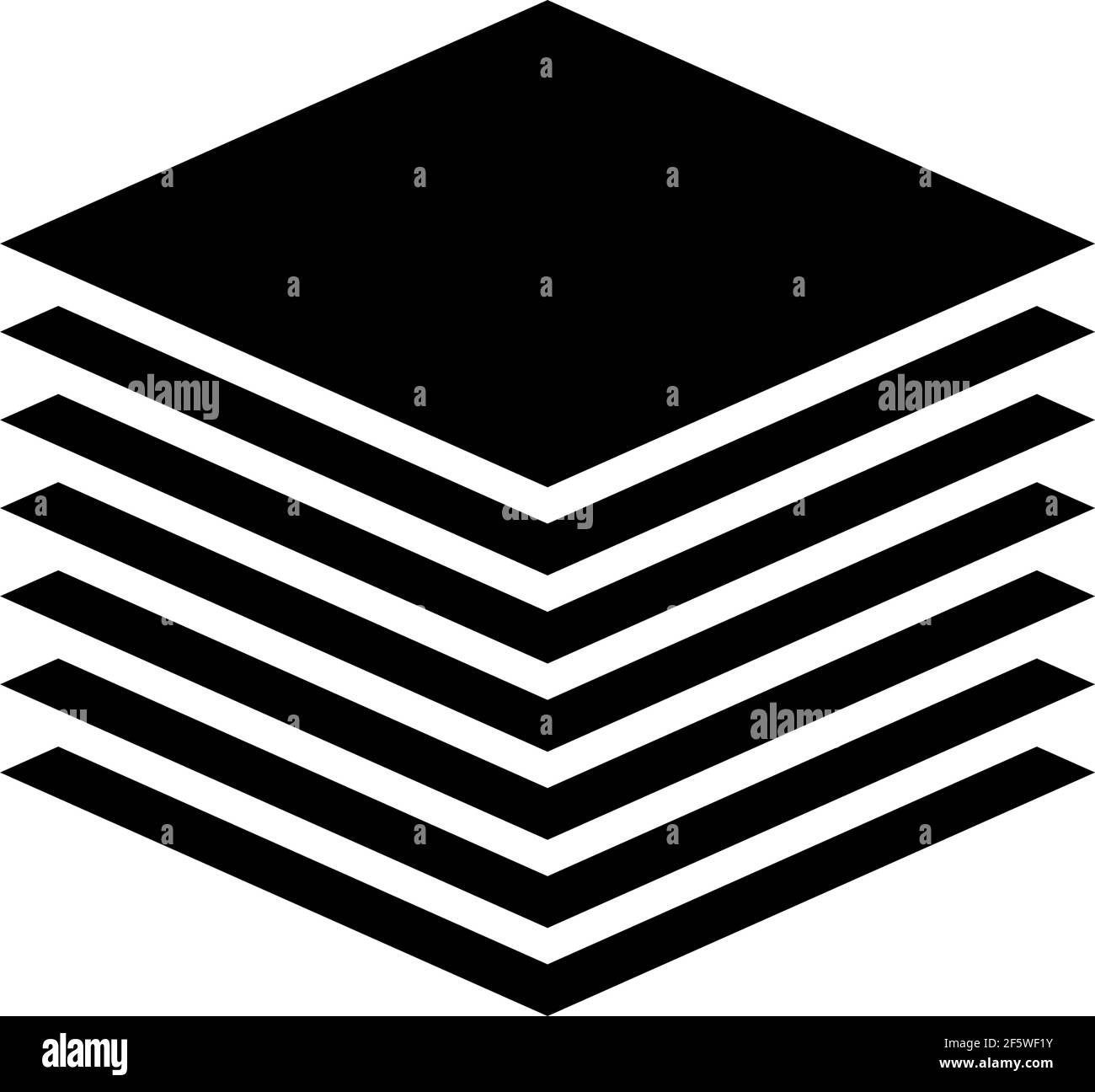 Multitier, layered icon for computing, or generic stack theme. Harddisk ...