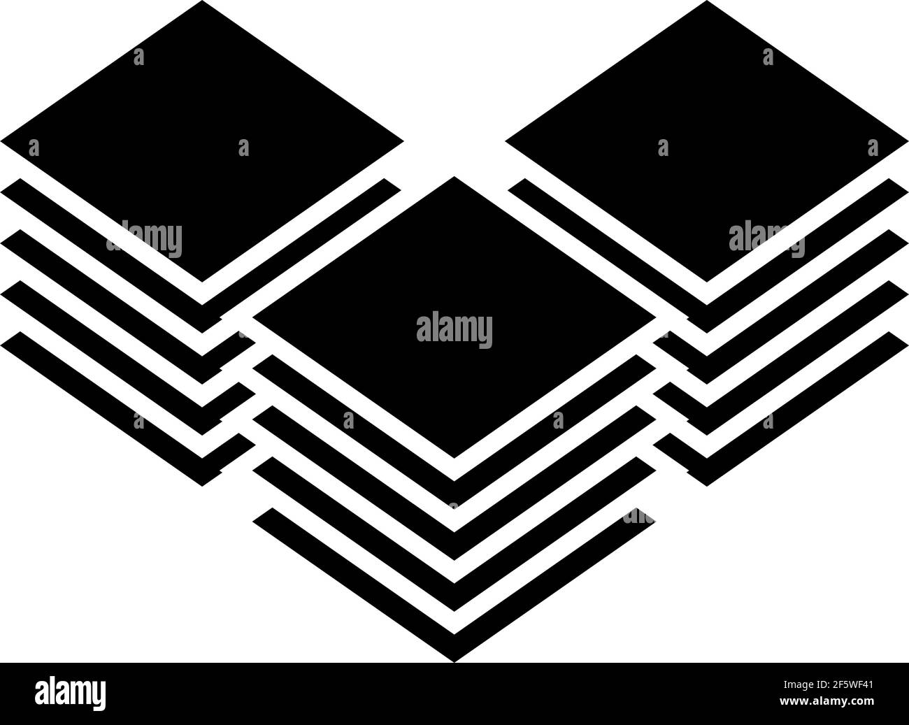 Multitier, layered icon for computing, or generic stack theme. Harddisk ...