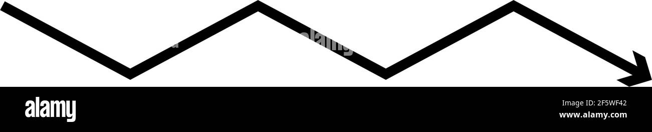 Fluctuating arrow, curvy, zig-zag, criss-cross arrow shape element ...