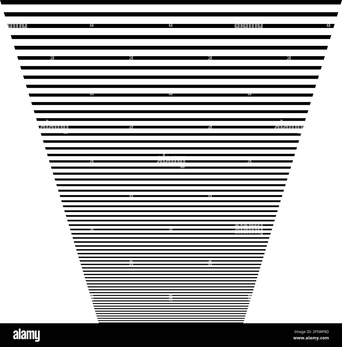 Lines, stripes in 3d perspective. Lines vanishing into horizon. Dynamic ...