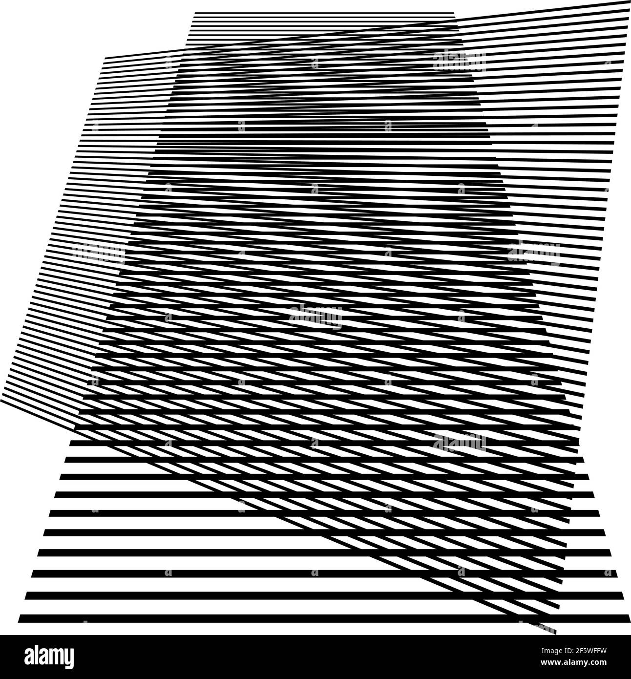 3D moire grid mesh. Tilted, skew intersecting lines pattern vector ...
