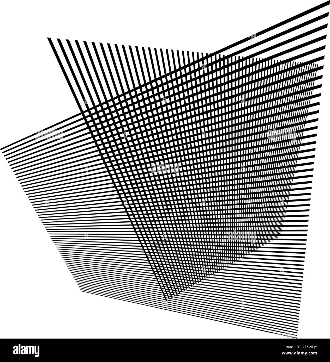 3D moire grid mesh. Tilted, skew intersecting lines pattern vector — Stock vector illustration ...