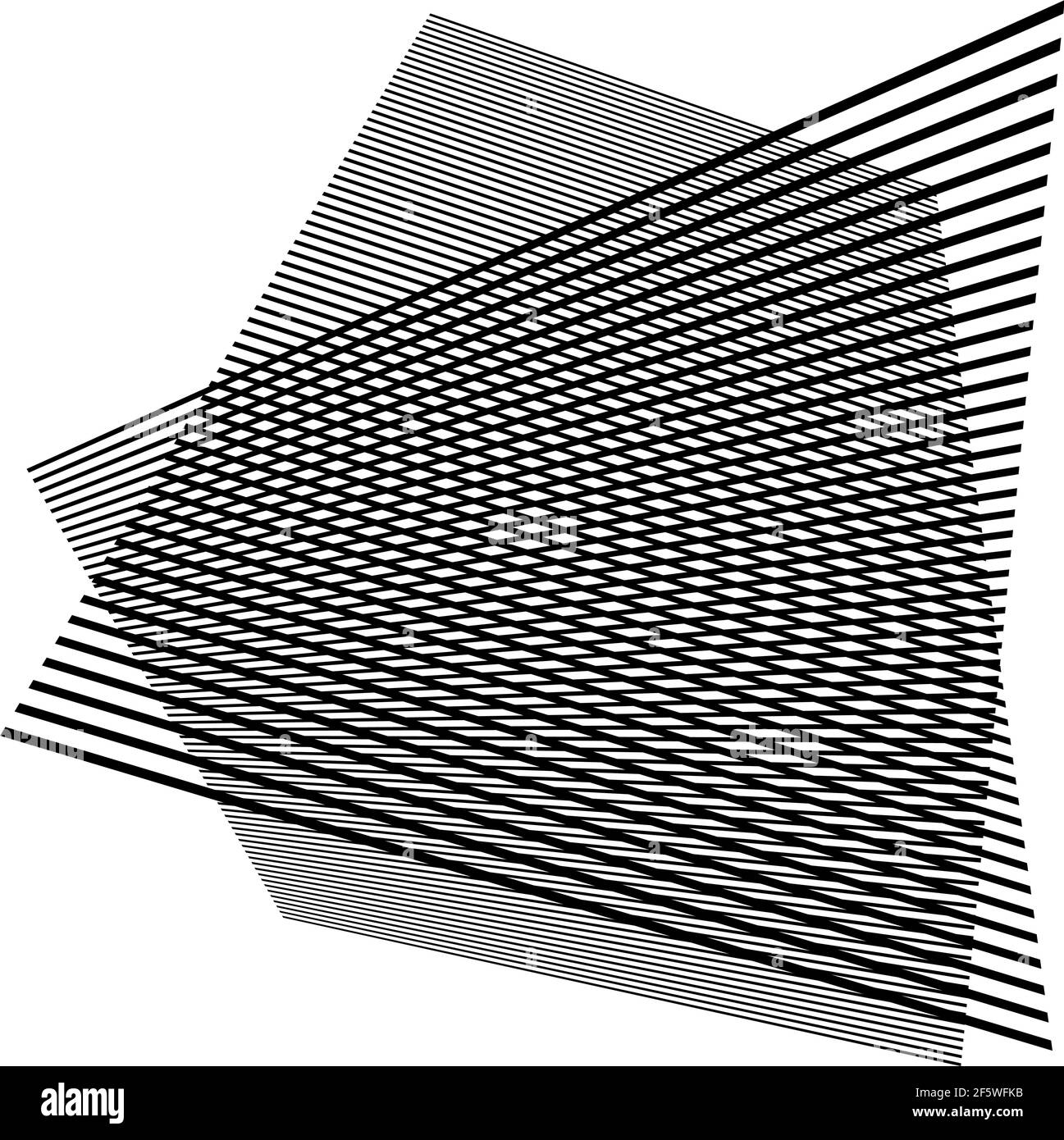 3D moire grid mesh. Tilted, skew intersecting lines pattern vector ...