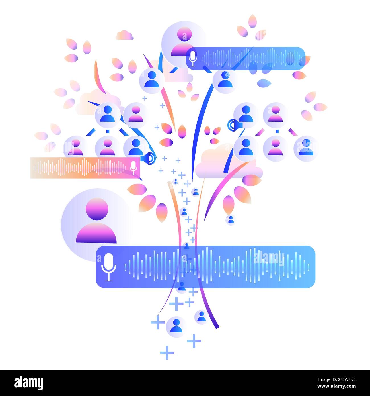 people communicating by voice messages audio chat application social ...