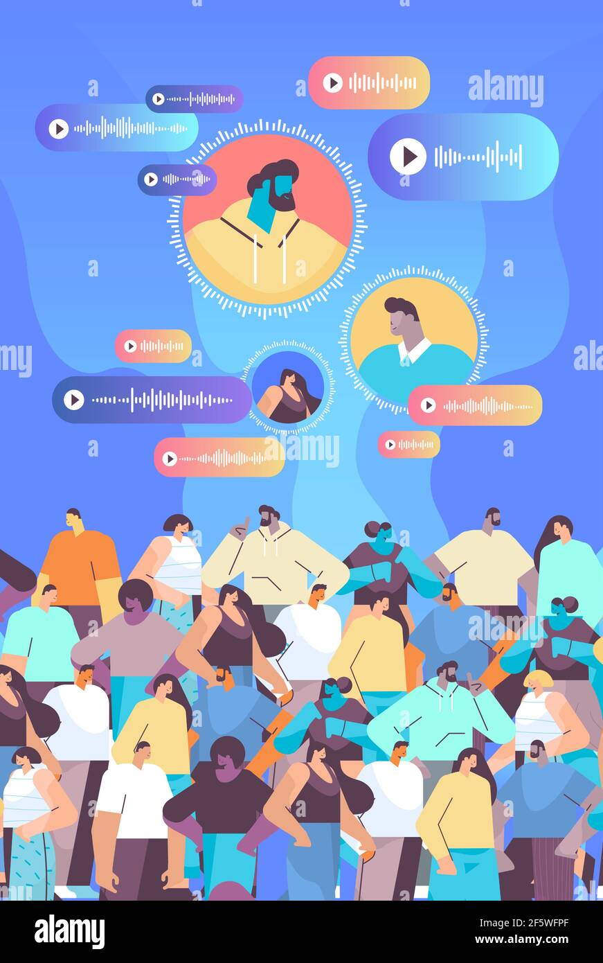 people communicate by voice messages audio chat application social ...