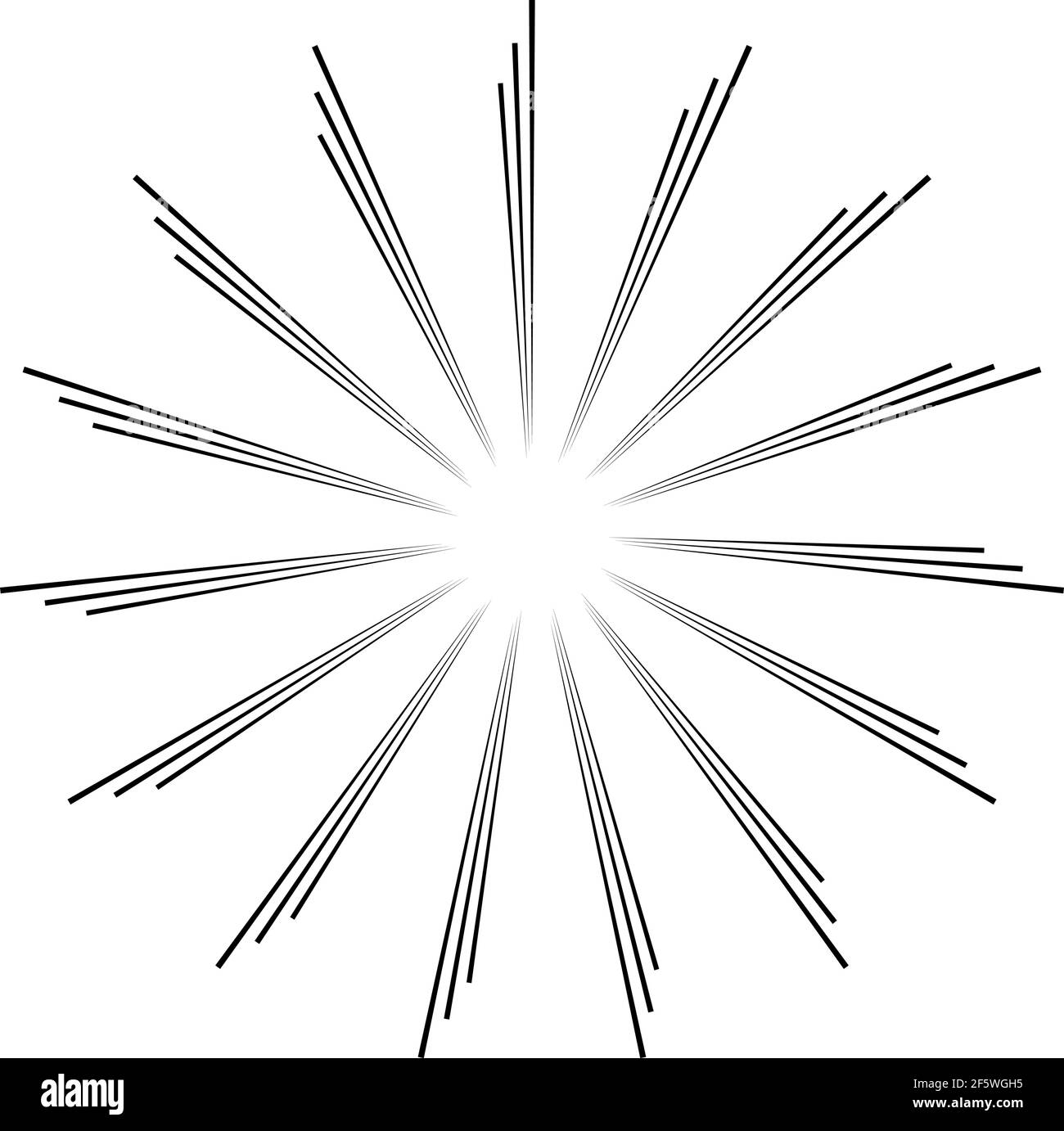 Radial, radiating line starburst, fireworks effects vector — Stock ...