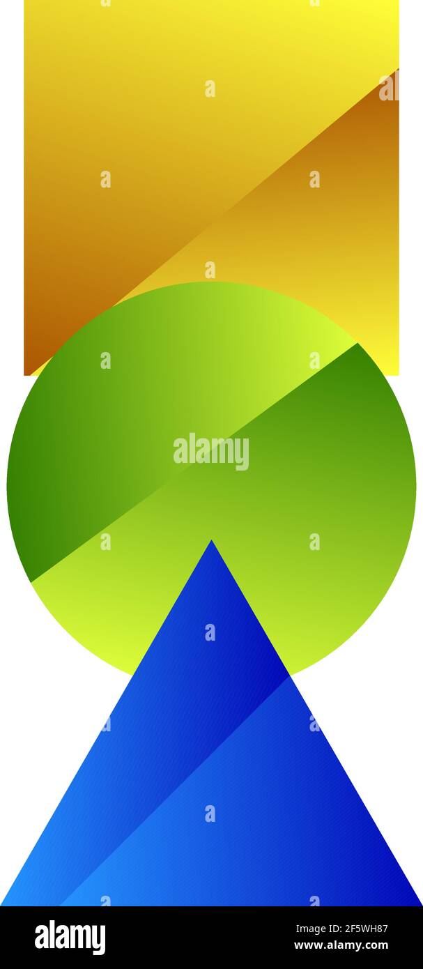 Basic shapes logo element. Triangle, square, circle logo, icon — Stock ...