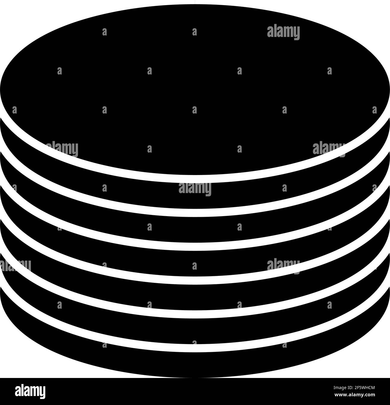 Multitier, layered icon for computing, or generic stack theme. Harddisk ...