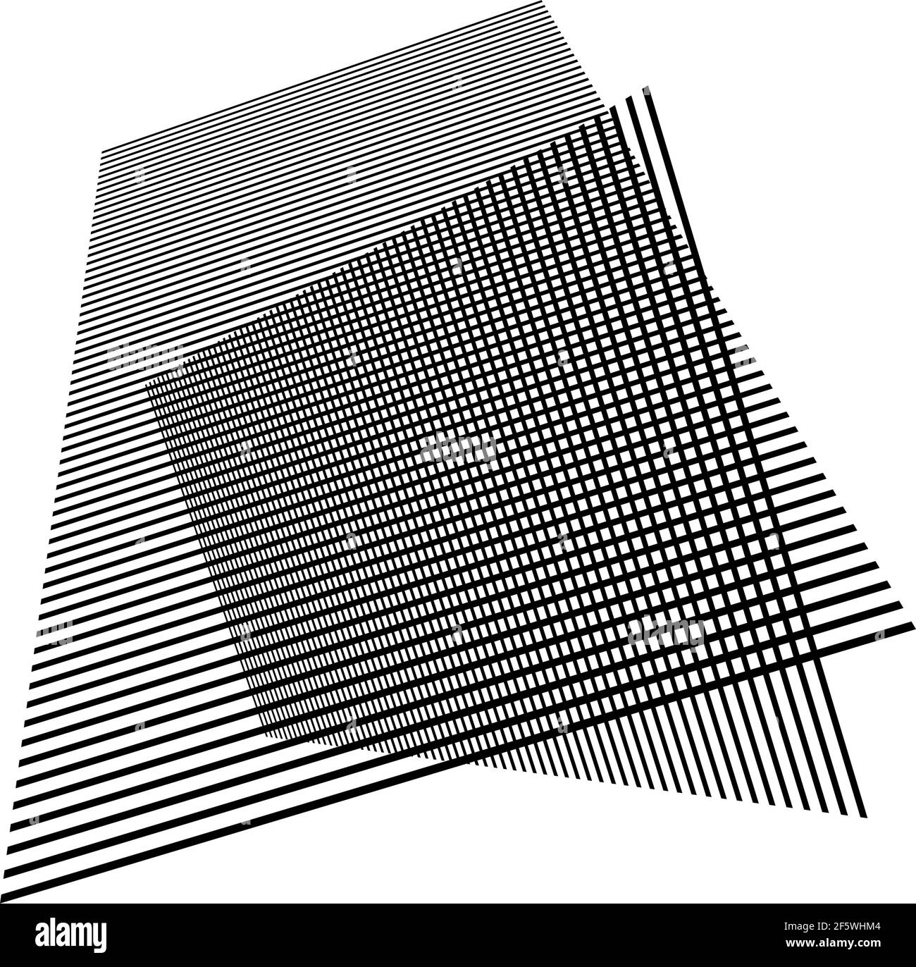 3D moire grid mesh. Tilted, skew intersecting lines pattern vector ...