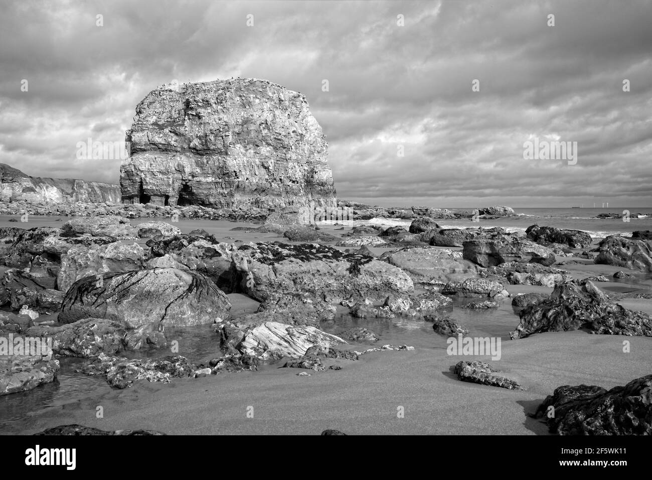 Marsden rock tyne wear england Black and White Stock Photos & Images ...