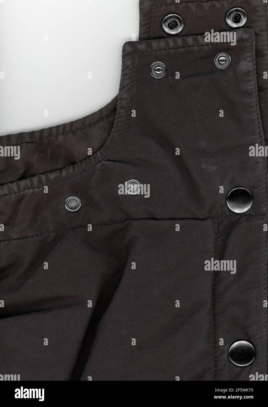 black fabric jacket with pusher (poussoir) buttons Stock Photo - Alamy
