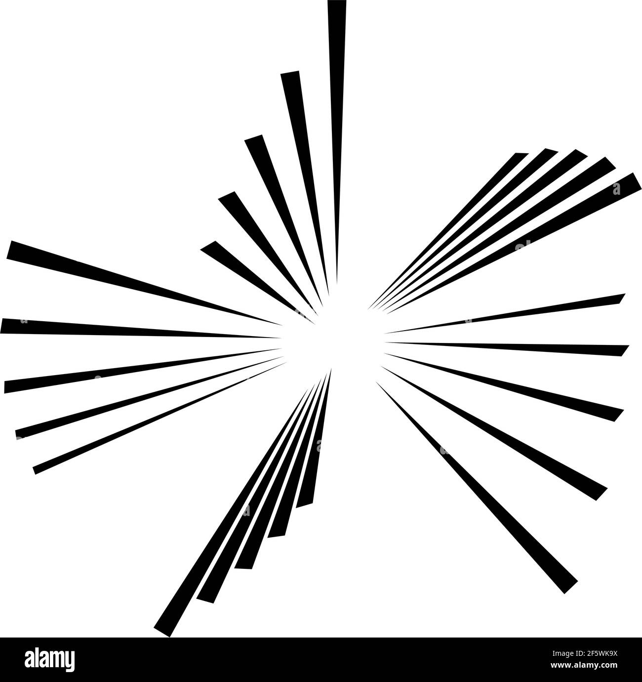 Radial, radiating line starburst, fireworks effects vector — Stock ...