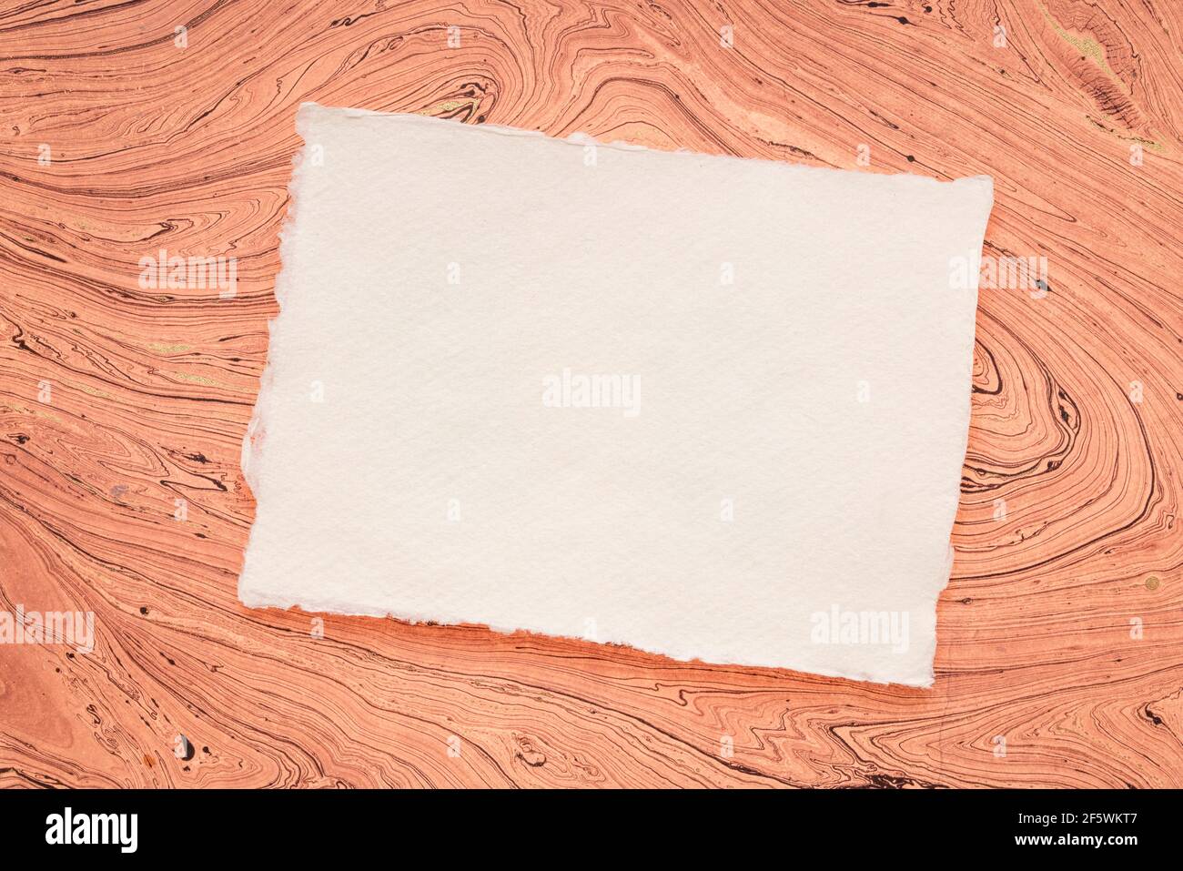 small sheet of blank white Khadi rag paper from South India against ...