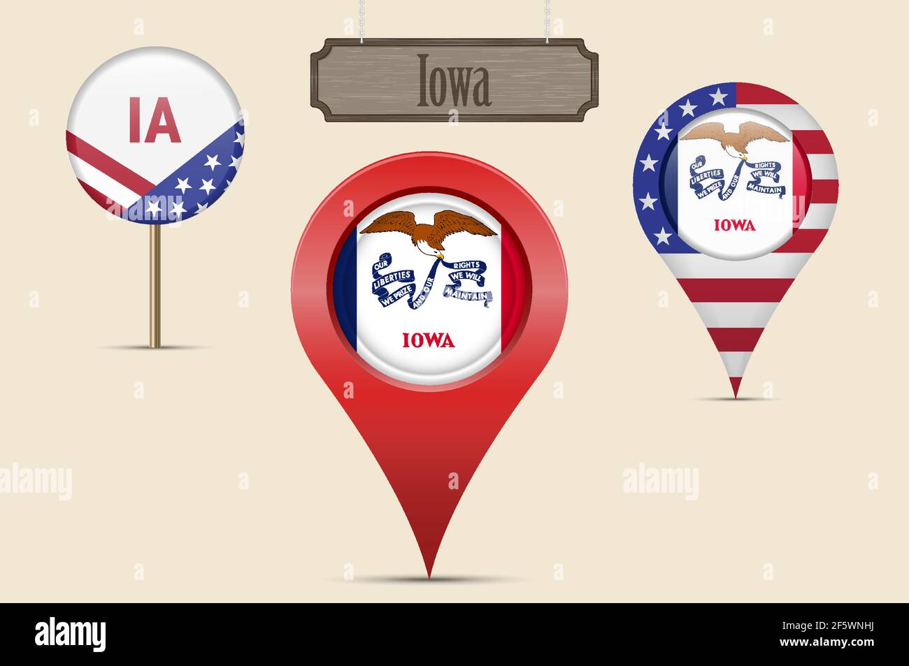 Iowa map pin Stock Vector Images - Alamy
