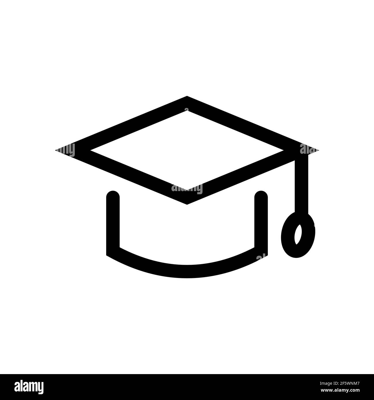 hat graduation outline icon isolated on white background Stock Vector ...