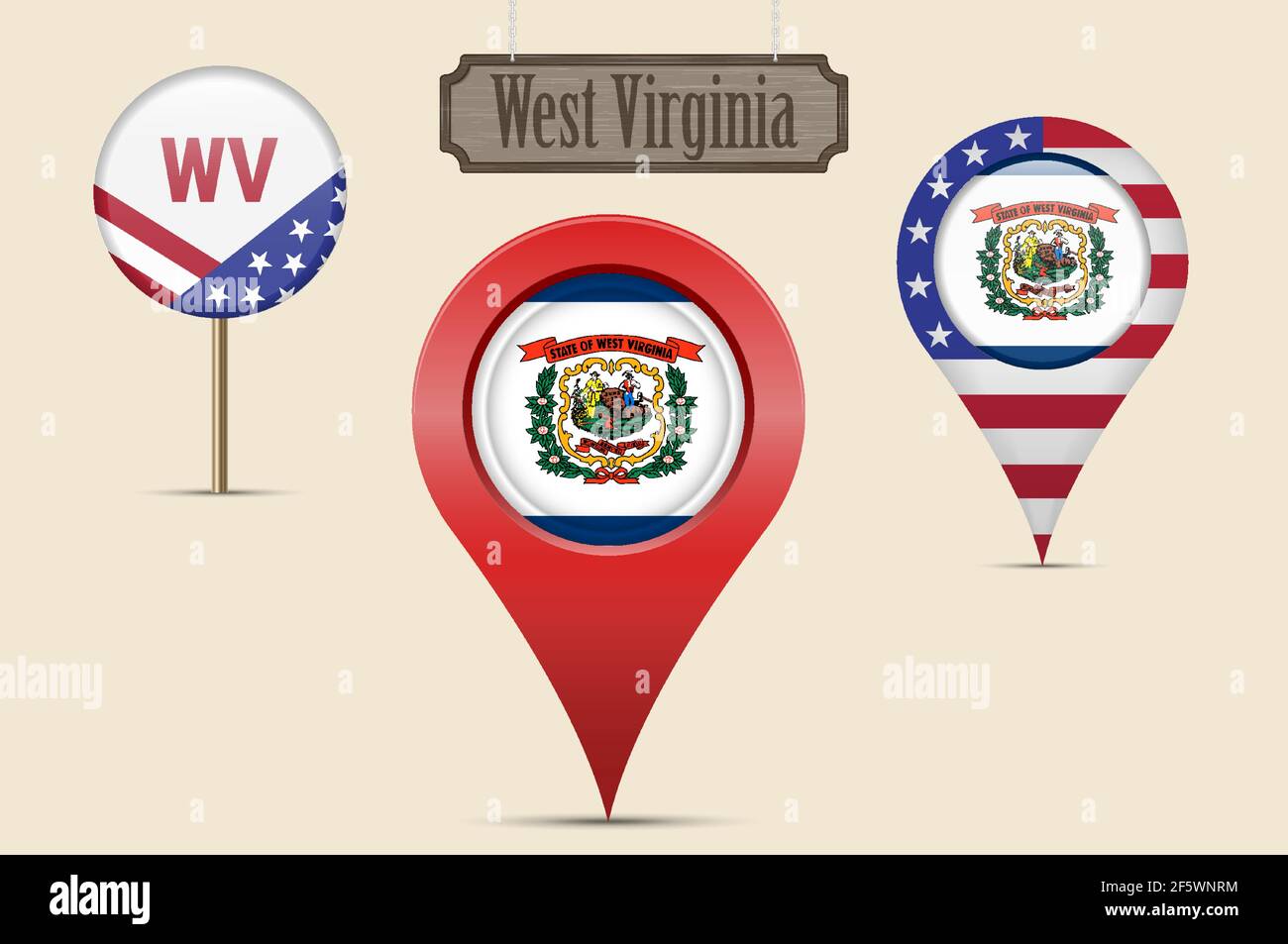 West point virginia map hi-res stock photography and images - Alamy