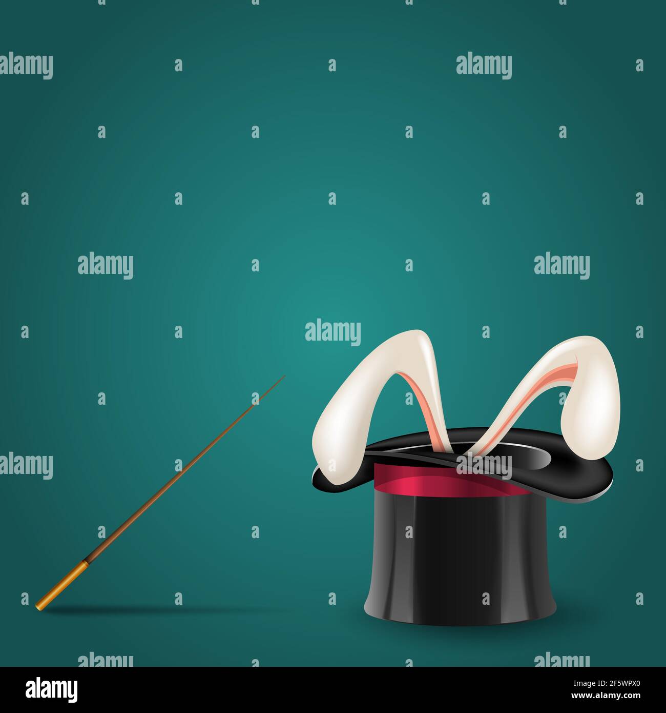 Gold magic hat magic wand Stock Vector Images - Alamy