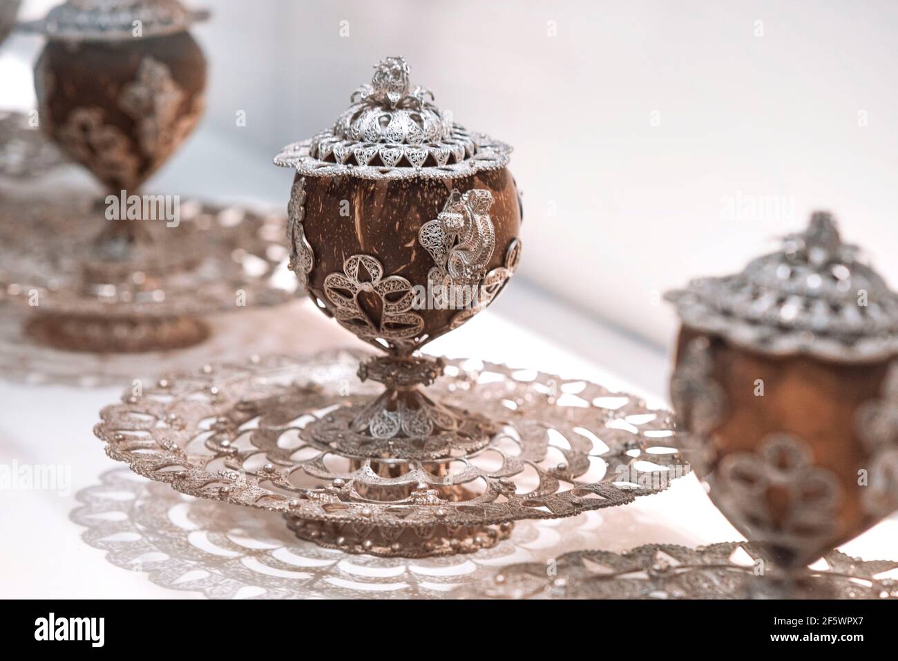 Dishes of the aristocrats of the past. Antique dishes for food. Vintage ...