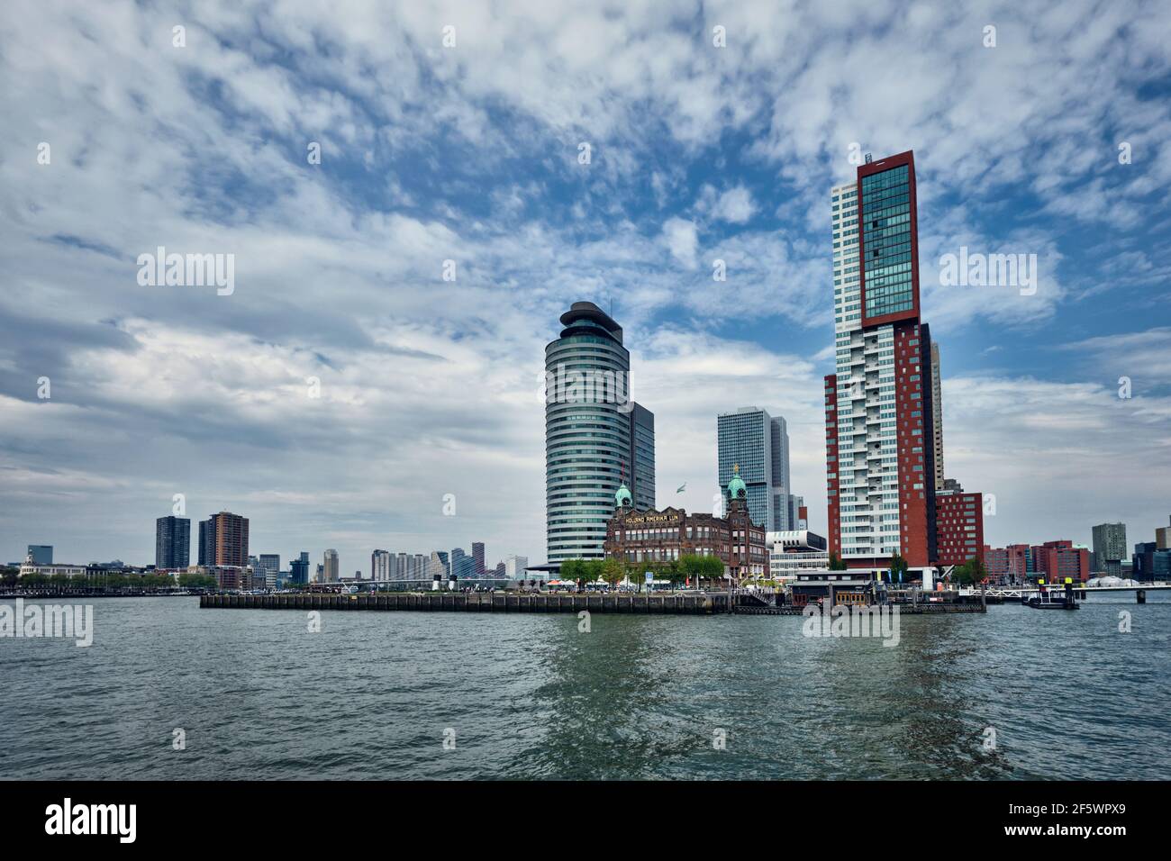 View of Rotterdam with famous Hotel New York in Rottertdam on Nieuwe ...