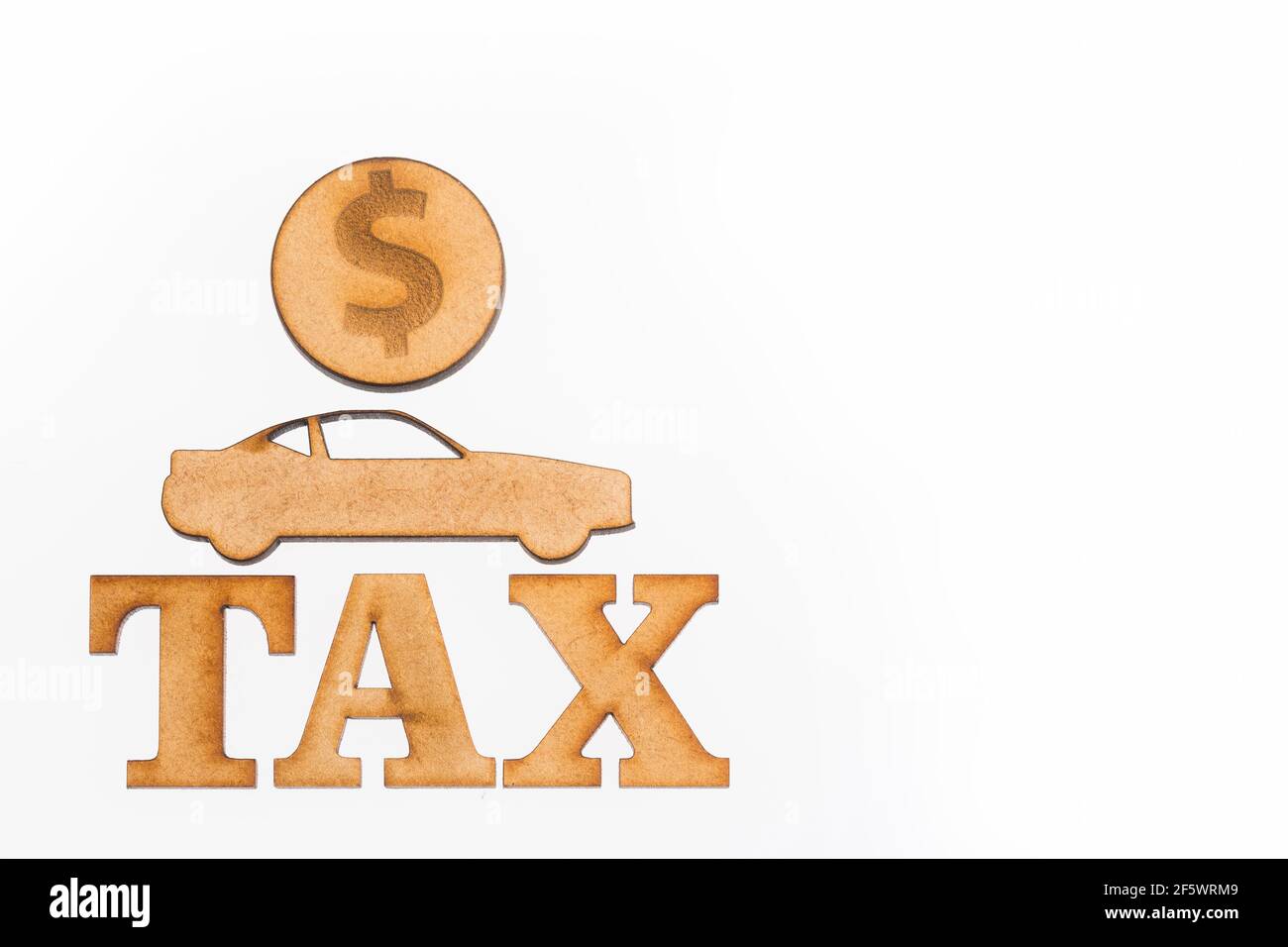 Tax car - car and coins. White background Stock Photo - Alamy