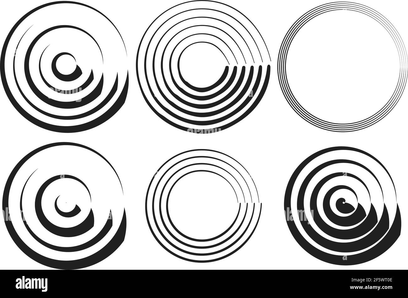 Circular, radial element shape set vector image Stock Vector Image ...