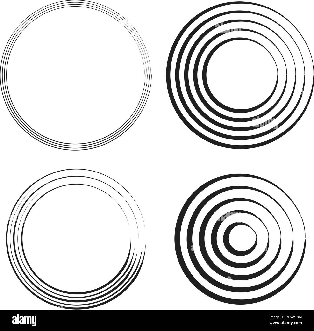 Circular, radial element shape set vector image Stock Vector Image ...