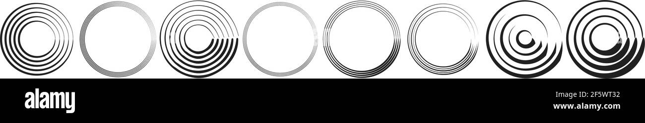 Circular, radial element shape set vector image Stock Vector Image ...