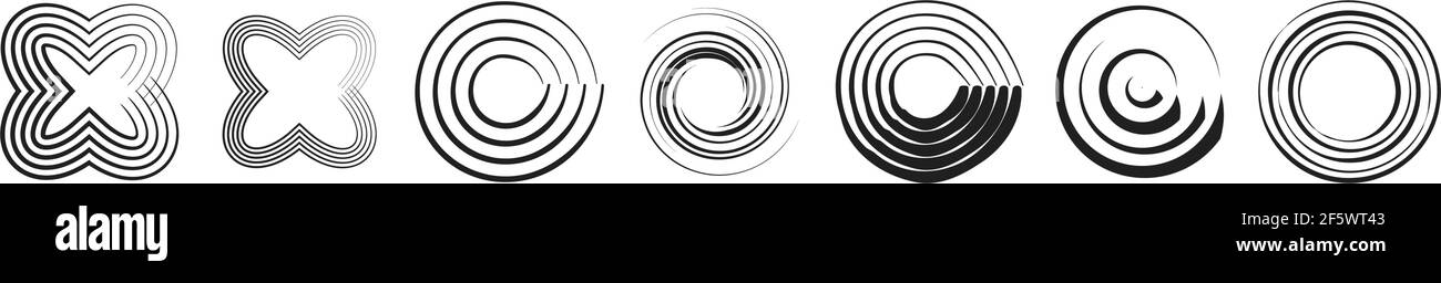 Circular, radial element shape set vector image Stock Vector Image ...