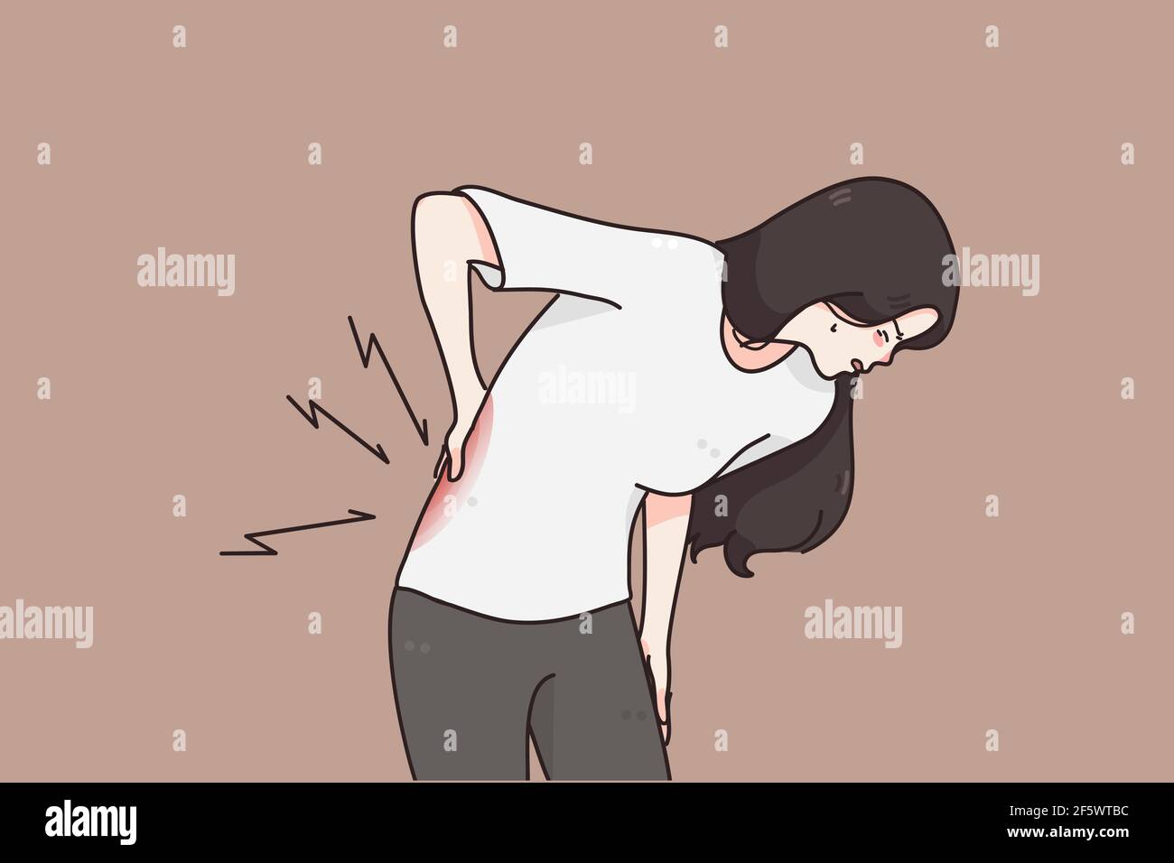 Suffering from Chronic back pain concept Stock Vector Image & Art - Alamy