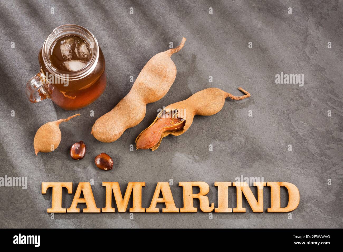 Delicious sweet drink tamarind juice - Tamarindus indica Stock Photo ...
