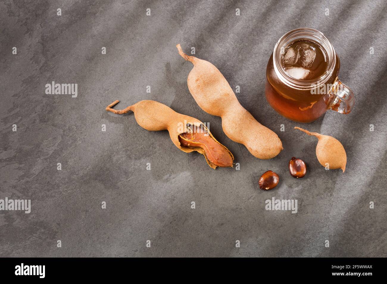 Delicious sweet drink tamarind juice - Tamarindus indica Stock Photo ...