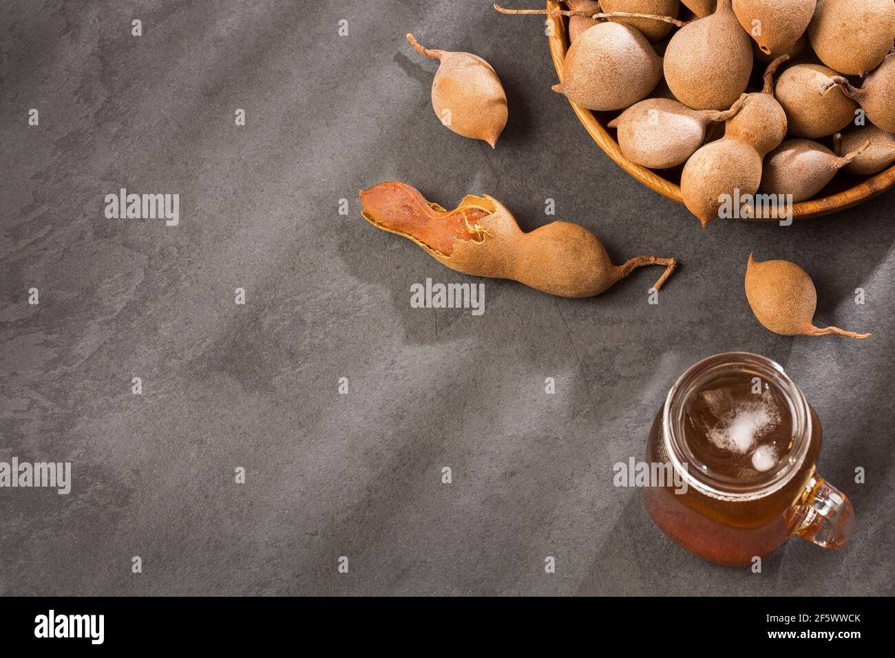 Delicious sweet drink tamarind juice - Tamarindus indica Stock Photo ...