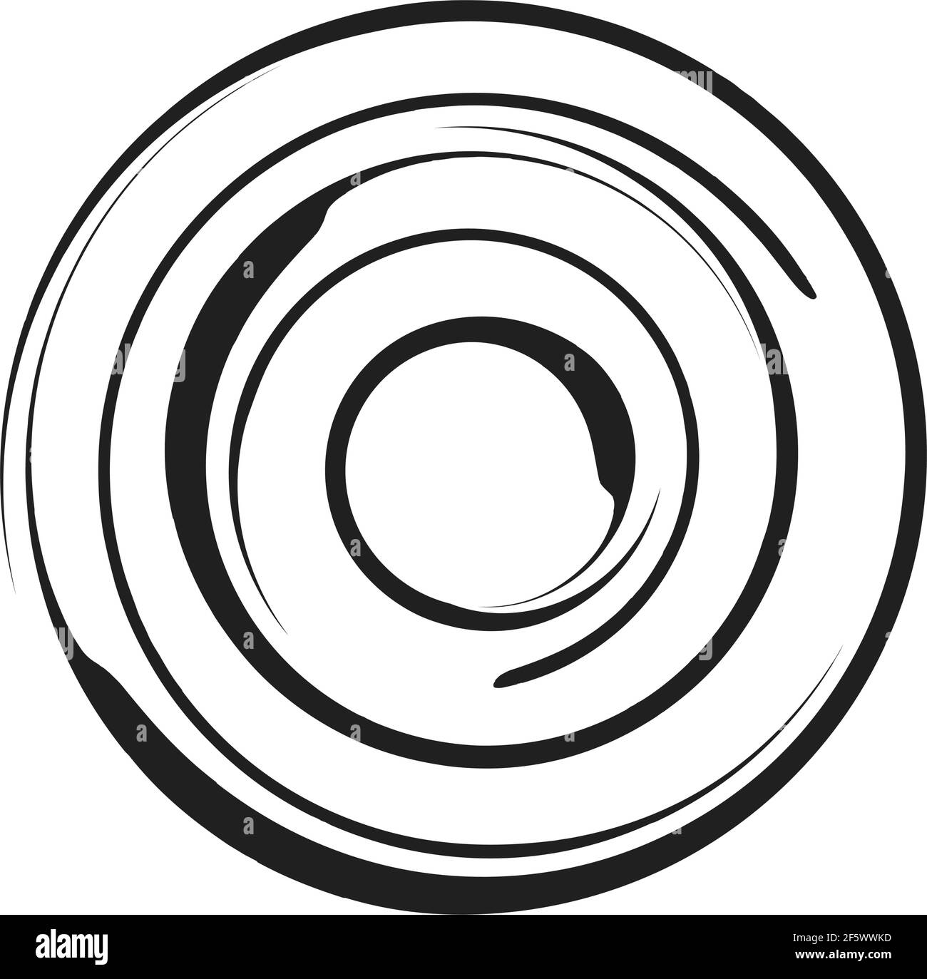 Concentric Radial Radiating Circles Element Vector — Stock Vector Illustration Clip Art Graphic